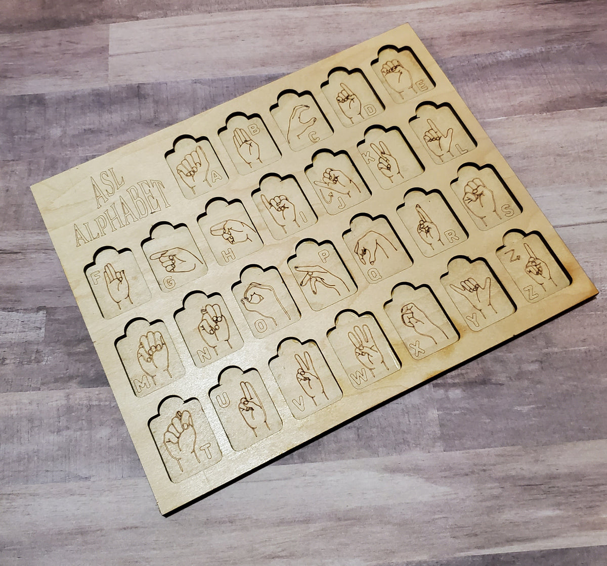 American Sign Language Alphabet Puzzle – Tiny's Creations LLC