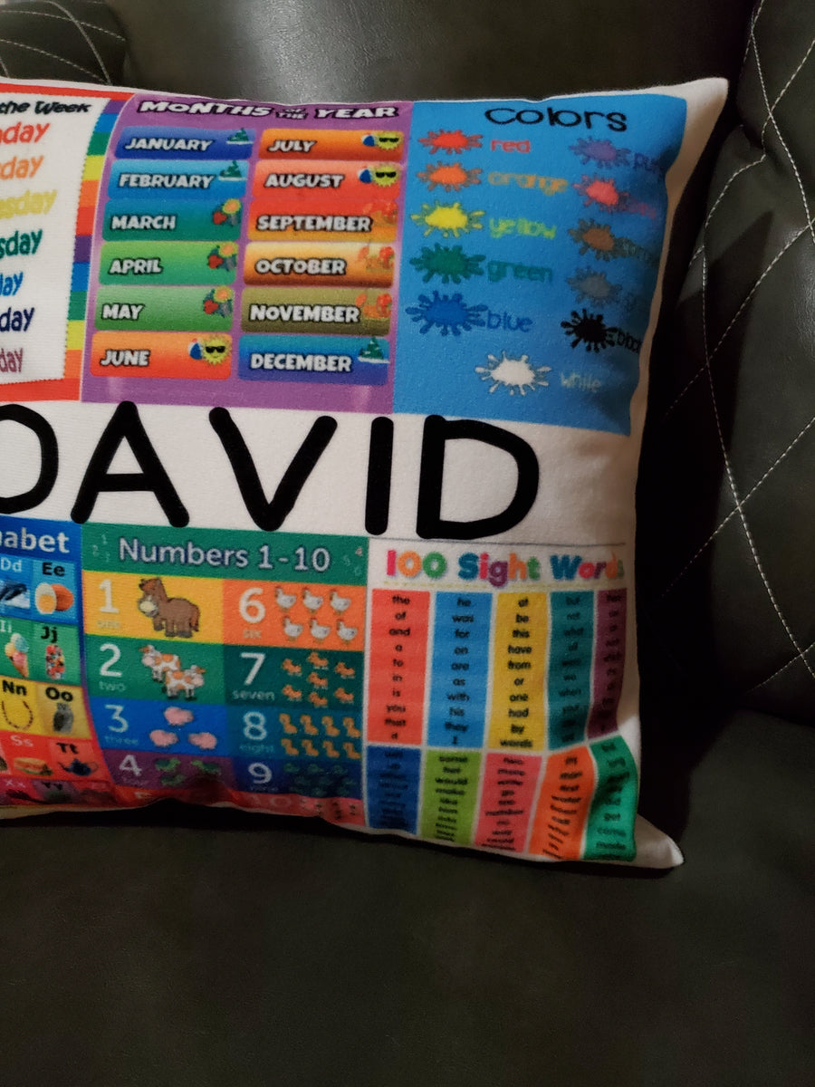 Personalized Learning Pillow – Tiny's Creations LLC